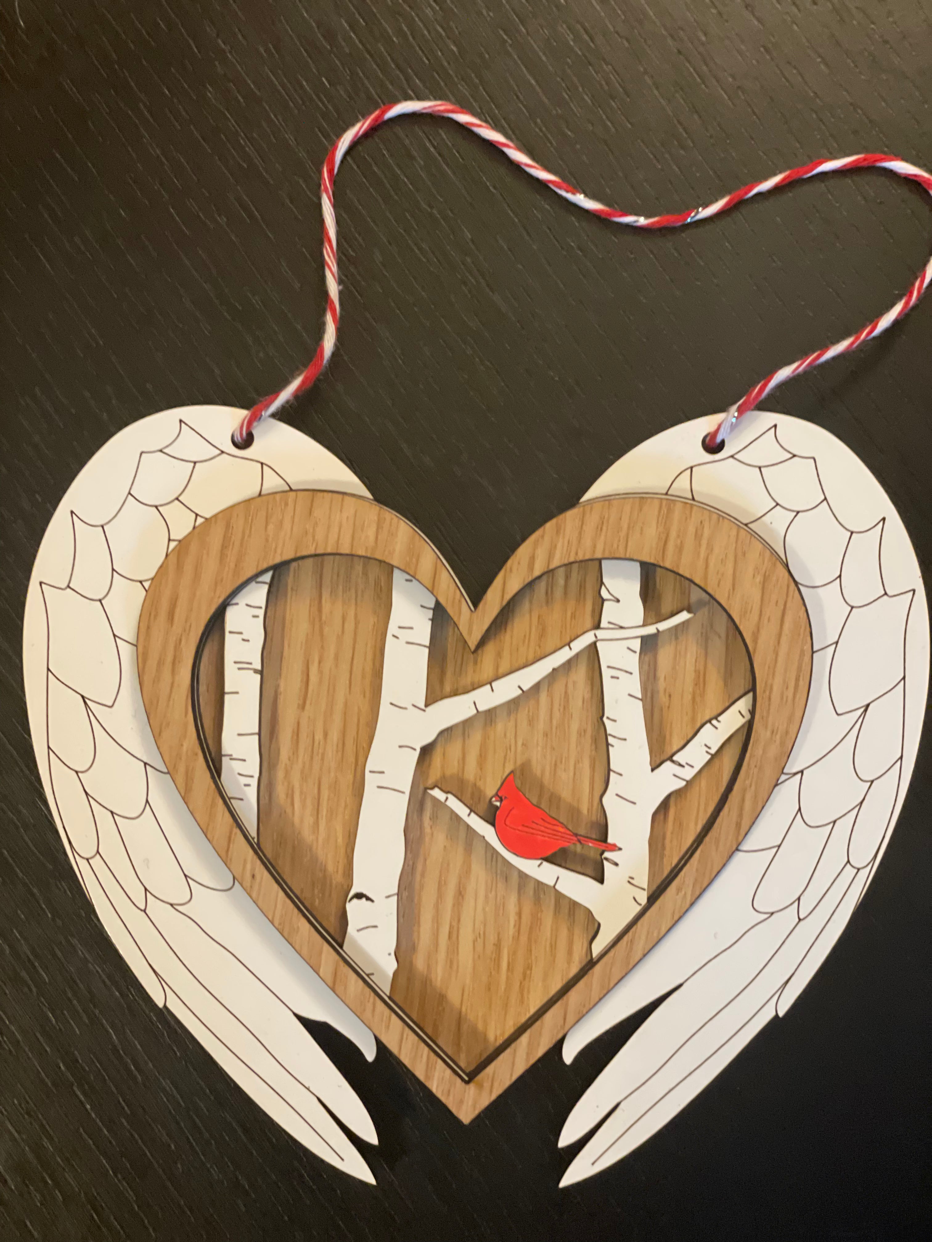 Cardinal Angel Wing Ornament – LivaBella Designs